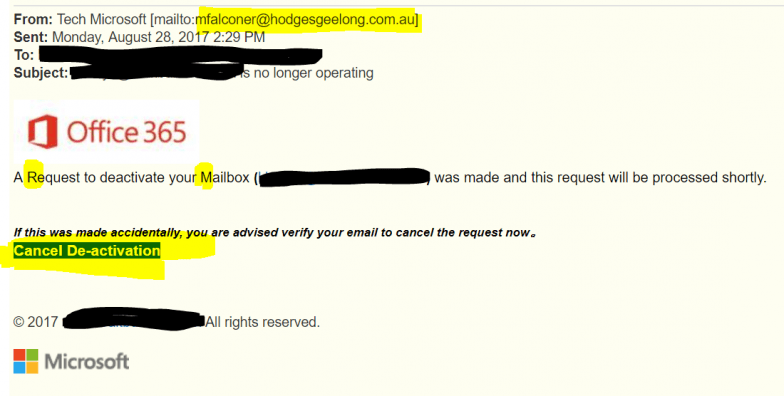 Microsoft 365 Phishing Examples - Wireguided LLC